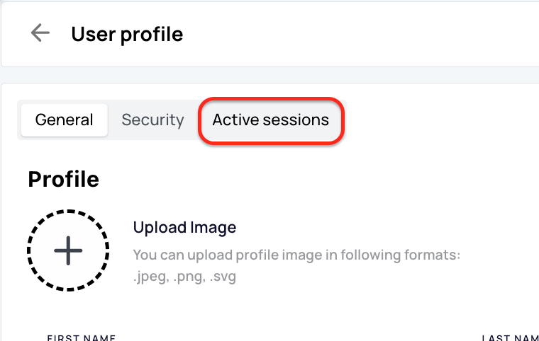 Active Sessions – Datatruck