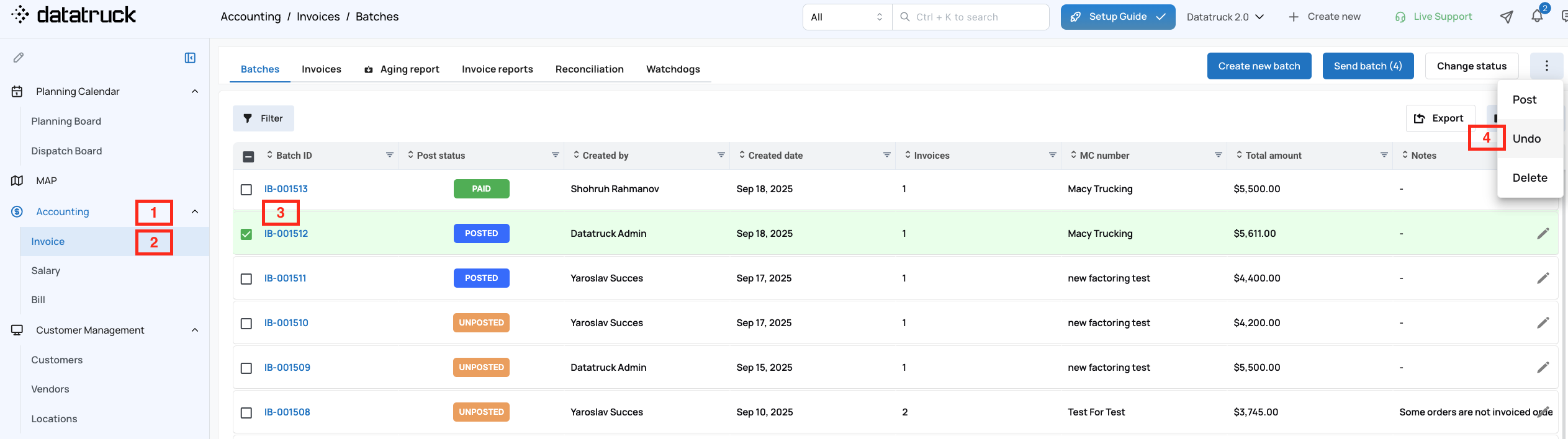 How To Undo Invoice Batch – Datatruck