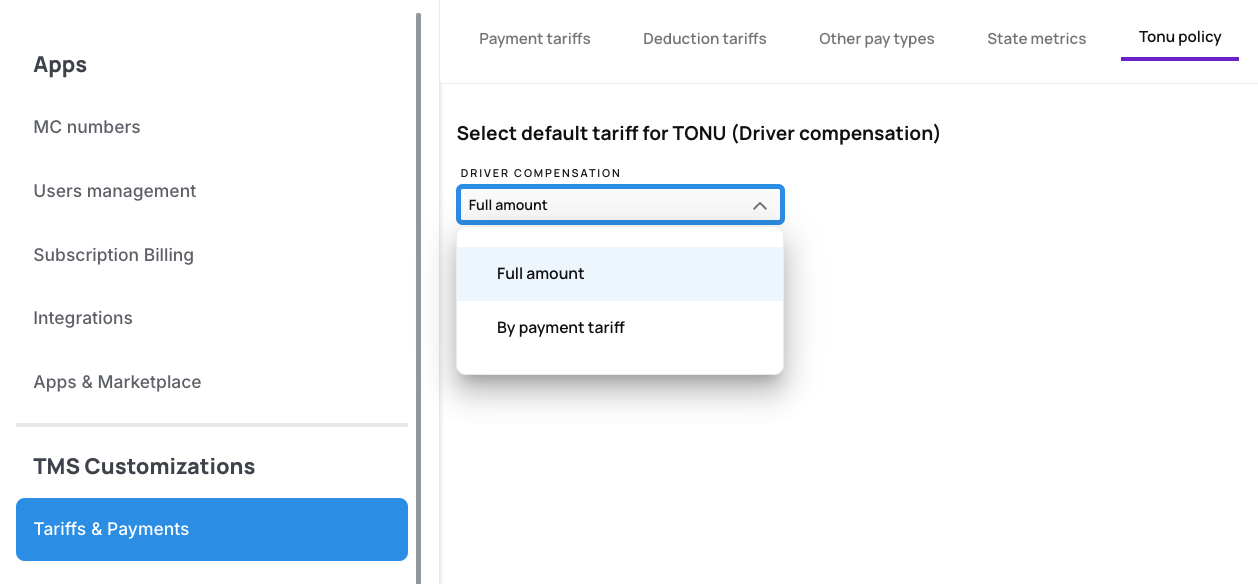 How To Change TONU Policy – Datatruck